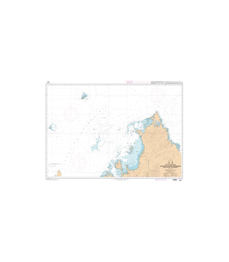 Carte marine Shom numérique 7491 - De Nosy Bé à la Baie d'Antsirana...