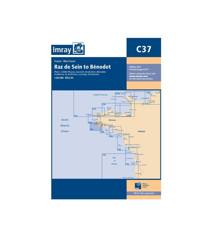 Carte marine Imray - C37 Raz de Sein to Bénodet - Cartes marines