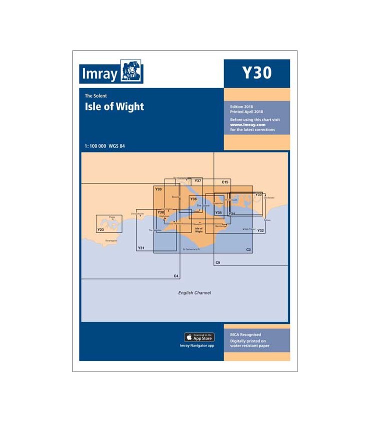 Carte marine Imray - Y30 - Isle of Wight - Carte marine Imray - Ile...