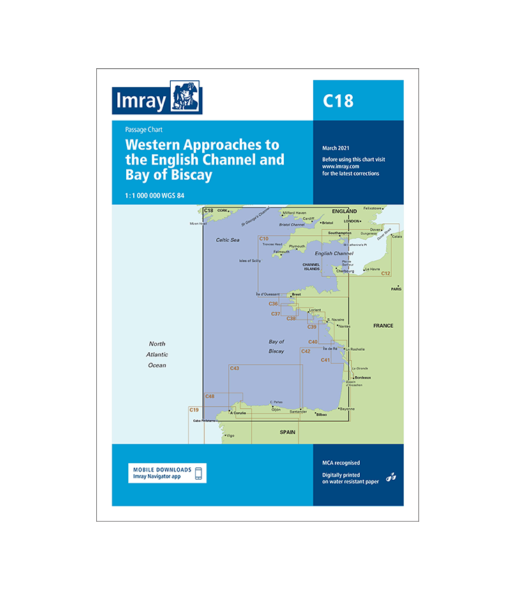 Carte marine Imray - C18 Western approaches to the English Channel ...