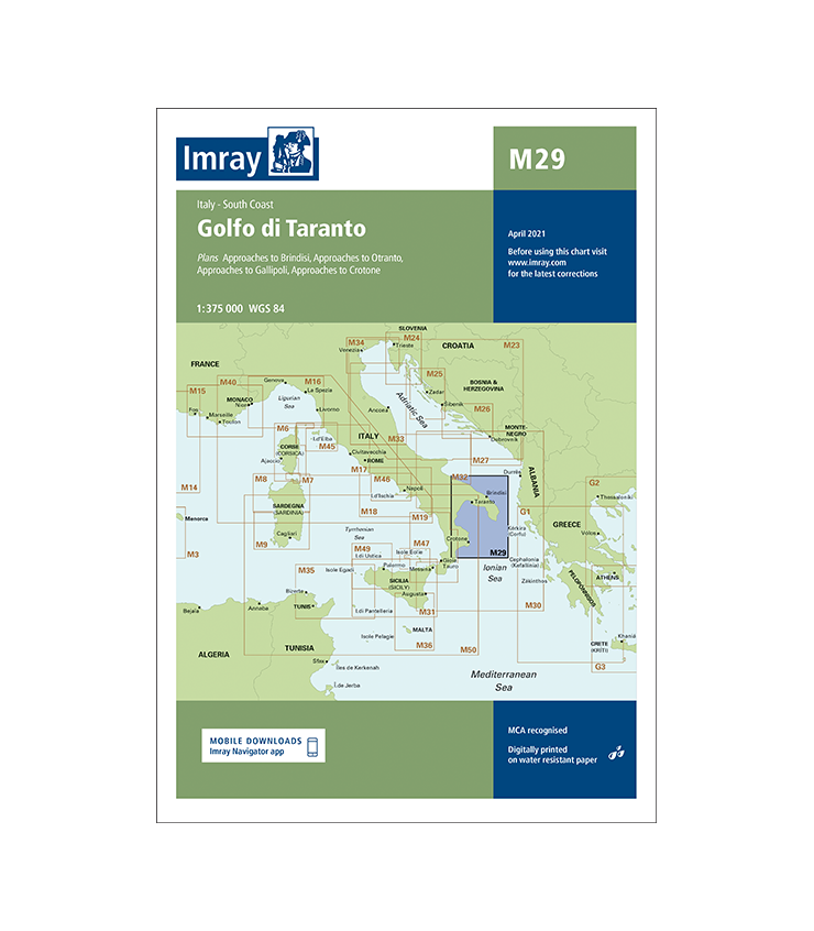 Carte marine Imray - M29 Golfo di Taranto - Italie - Carte marine p...